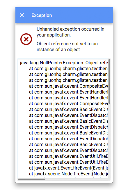ExceptionDialog (Gluon Mobile 4.3.0-SNAPSHOT API)